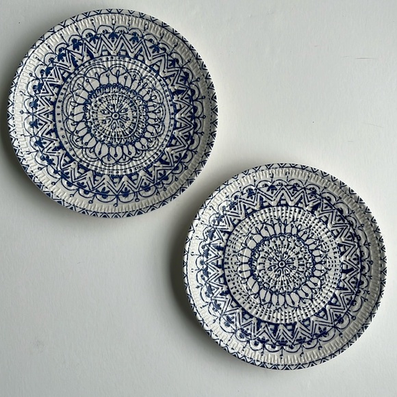 Pier 1 | Dining | Pier Set Of 2 Indigo Embossed Texture Dinner Plates ...